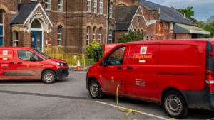 UK Royal mail delivery office with EV vans charging – EV Smarts